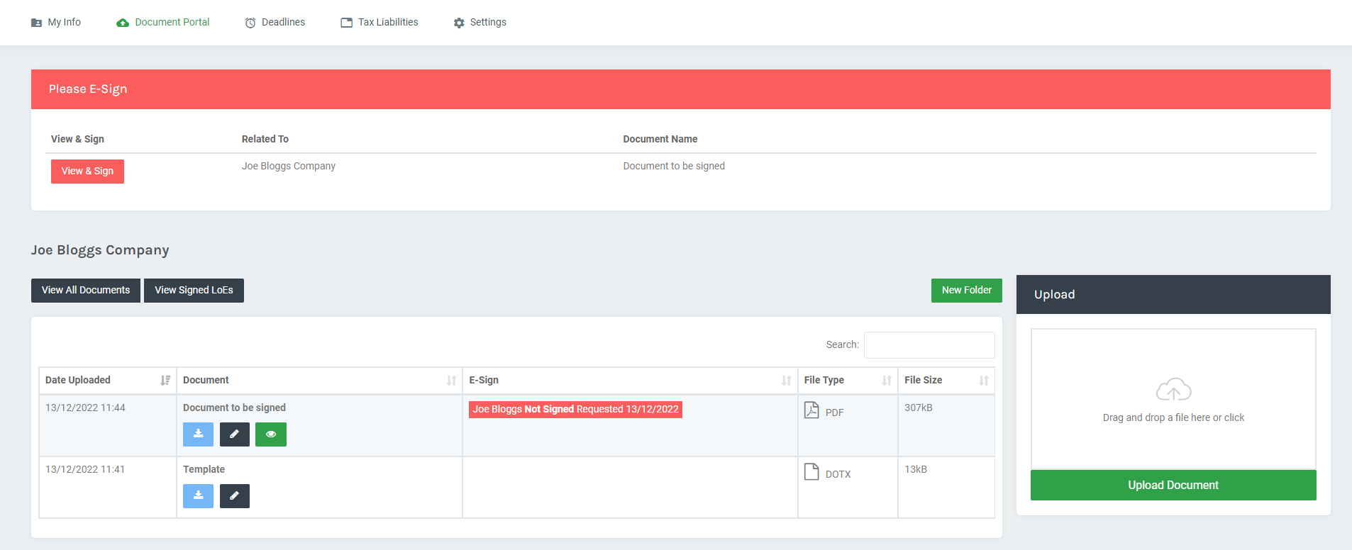 Client Document Portal – BrightManager